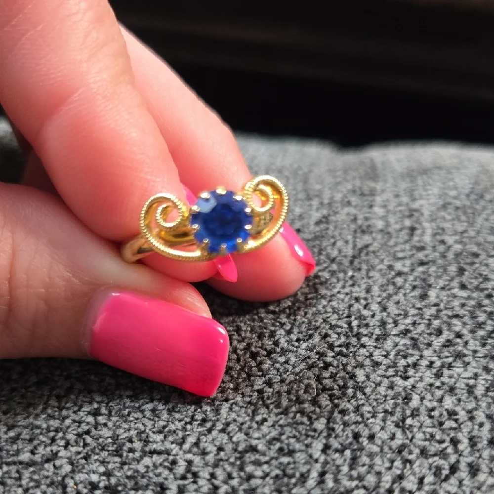 Jewelry | Gold Tone And Blue Stone Ring | Poshmark